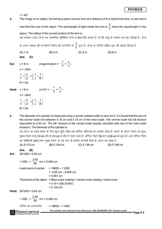 Resonance JEE Advanced Paper 1-solutions | PDF