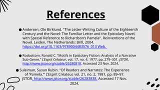 The Art of Letters: Exploring the Epistolary Form in Richardson's ...