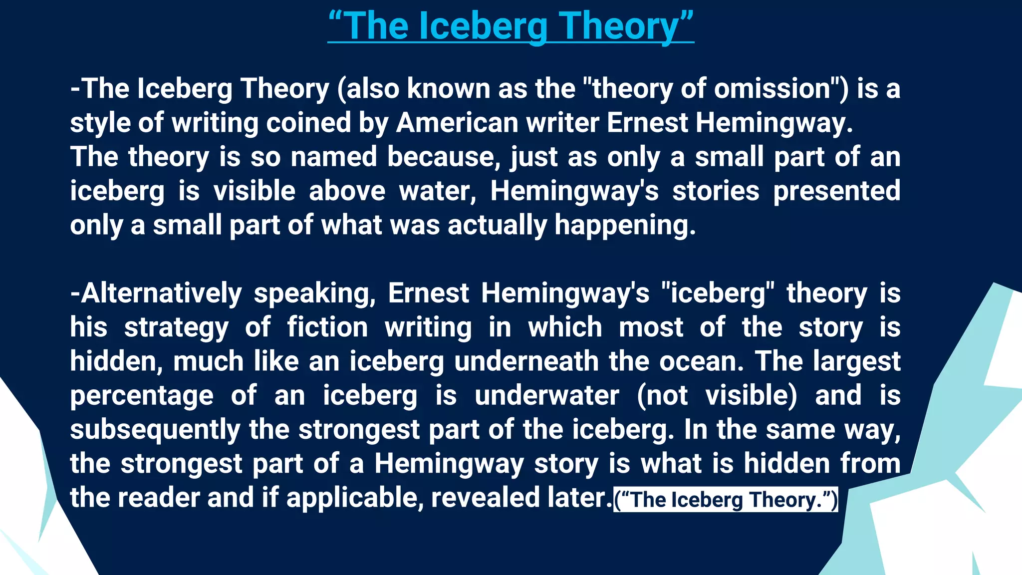 Iceberg Theory by Ernest Hemingway.pptx