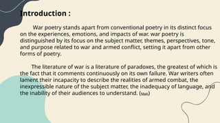 Paper-110.pptx War poetry “War poetry from past to present” | PPTX