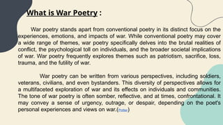 Paper-110.pptx War poetry “War poetry from past to present” | PPTX
