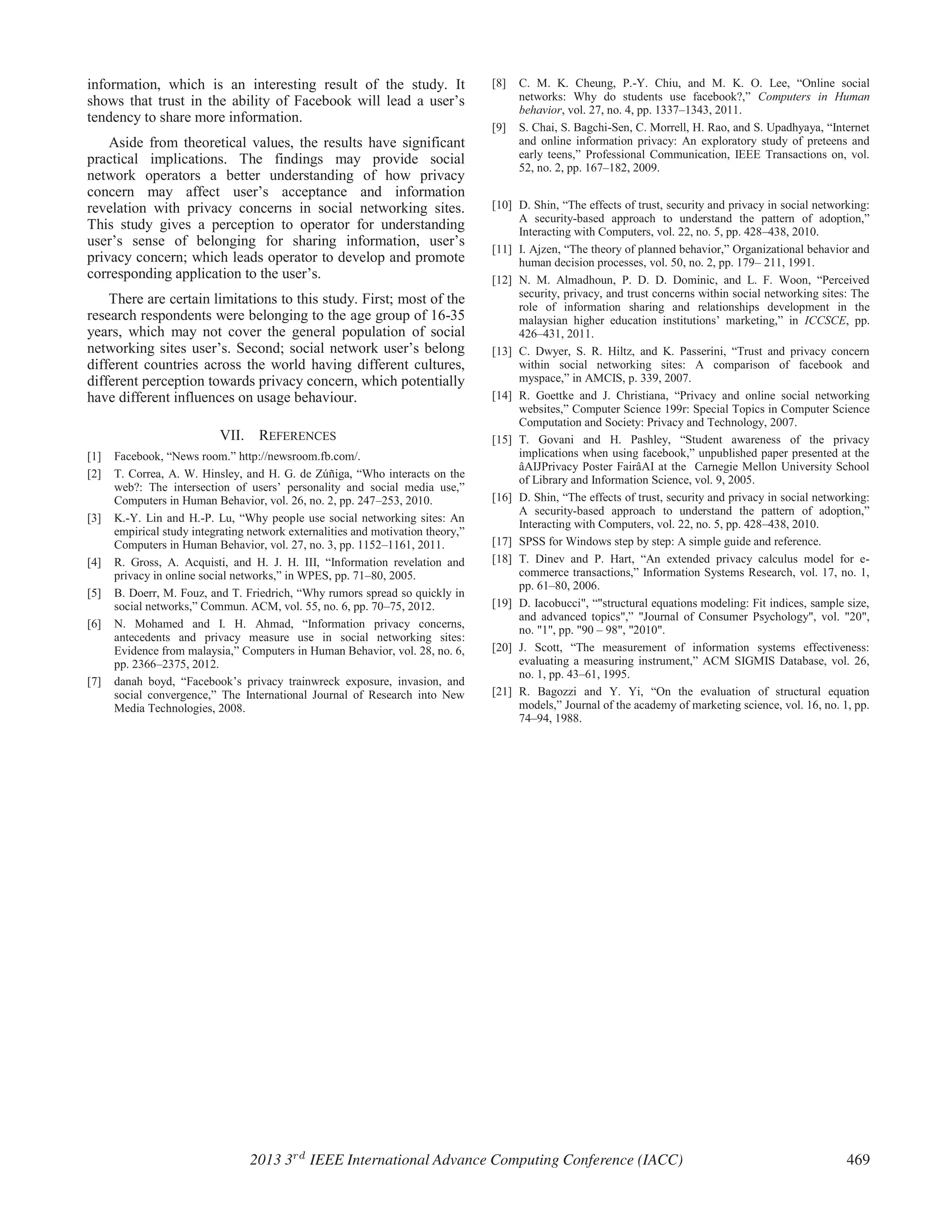 Impact of trust, security and privacy concerns in social networking: An ...