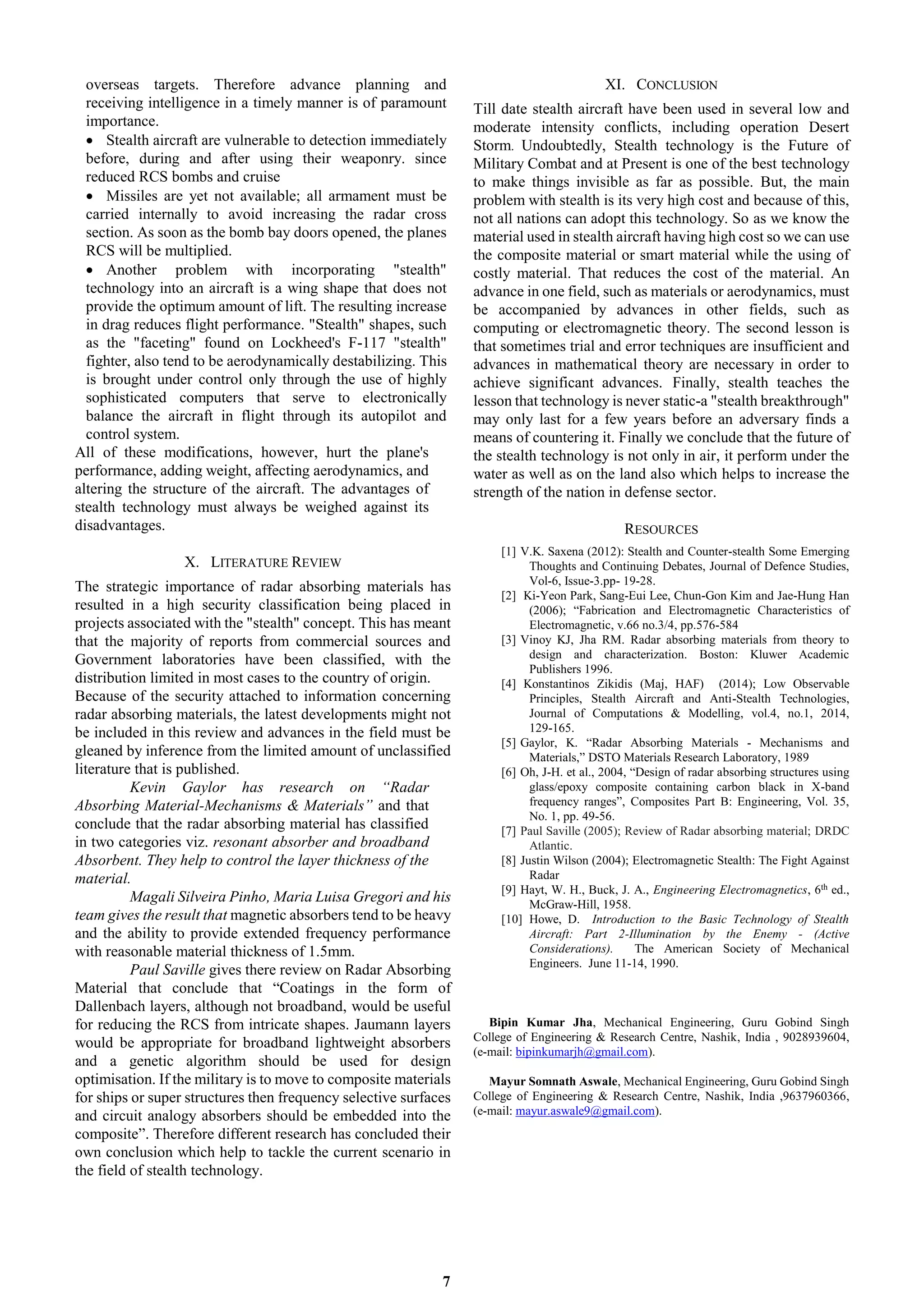 Mechanical Aspects in Stealth Technology | PDF