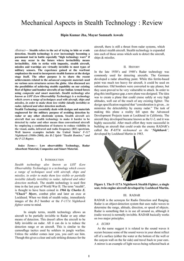 Mechanical Aspects in Stealth Technology | PDF