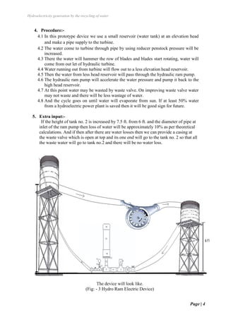 HYDROELECTRICITY GENERATION BY THE RECYCLING OF WATER | PDF