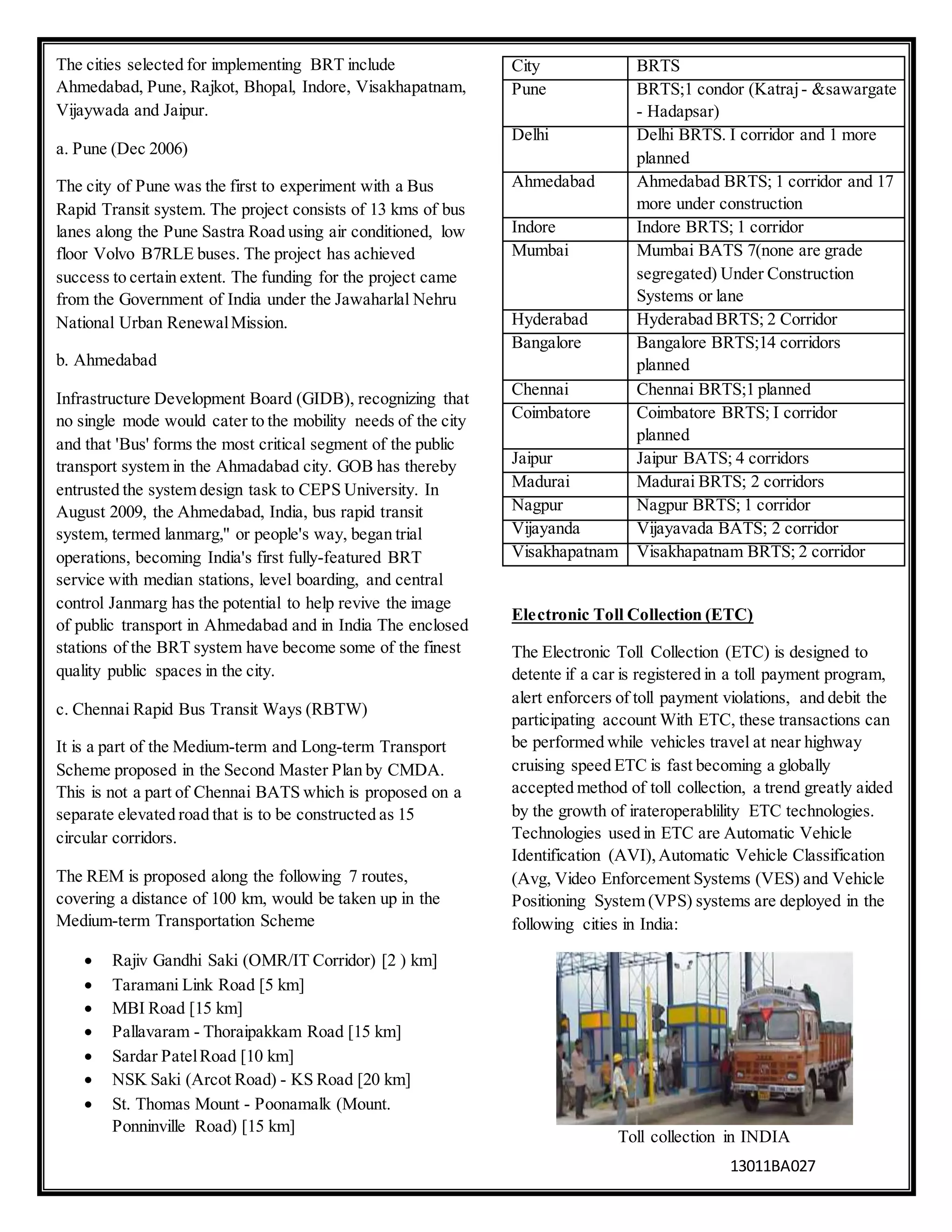 Intelligent Transport System | DOCX