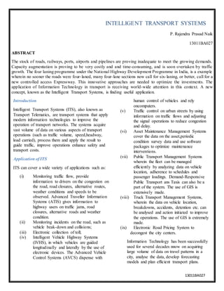 Intelligent Transport System | PDF