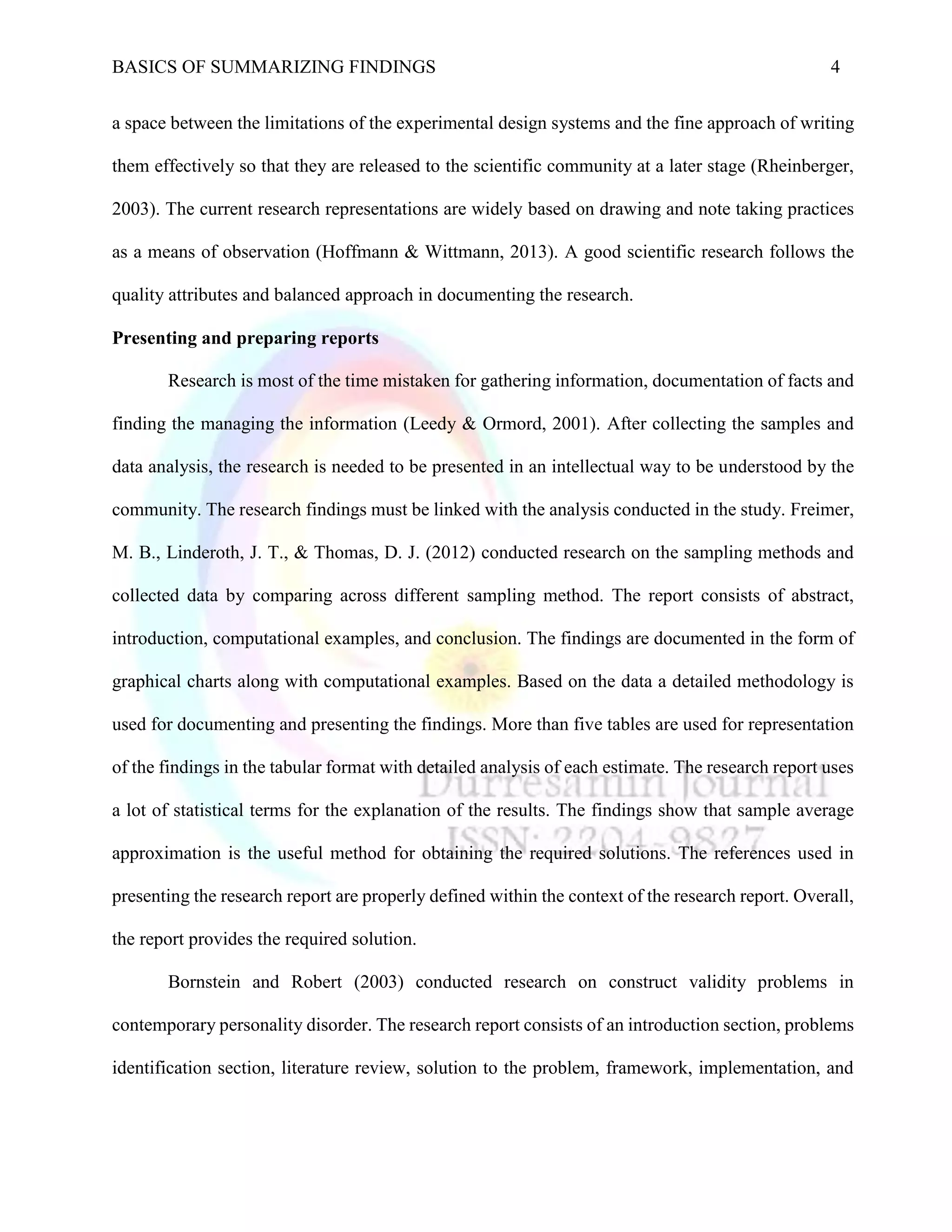 Basics of Summarizing Research Findings | PDF