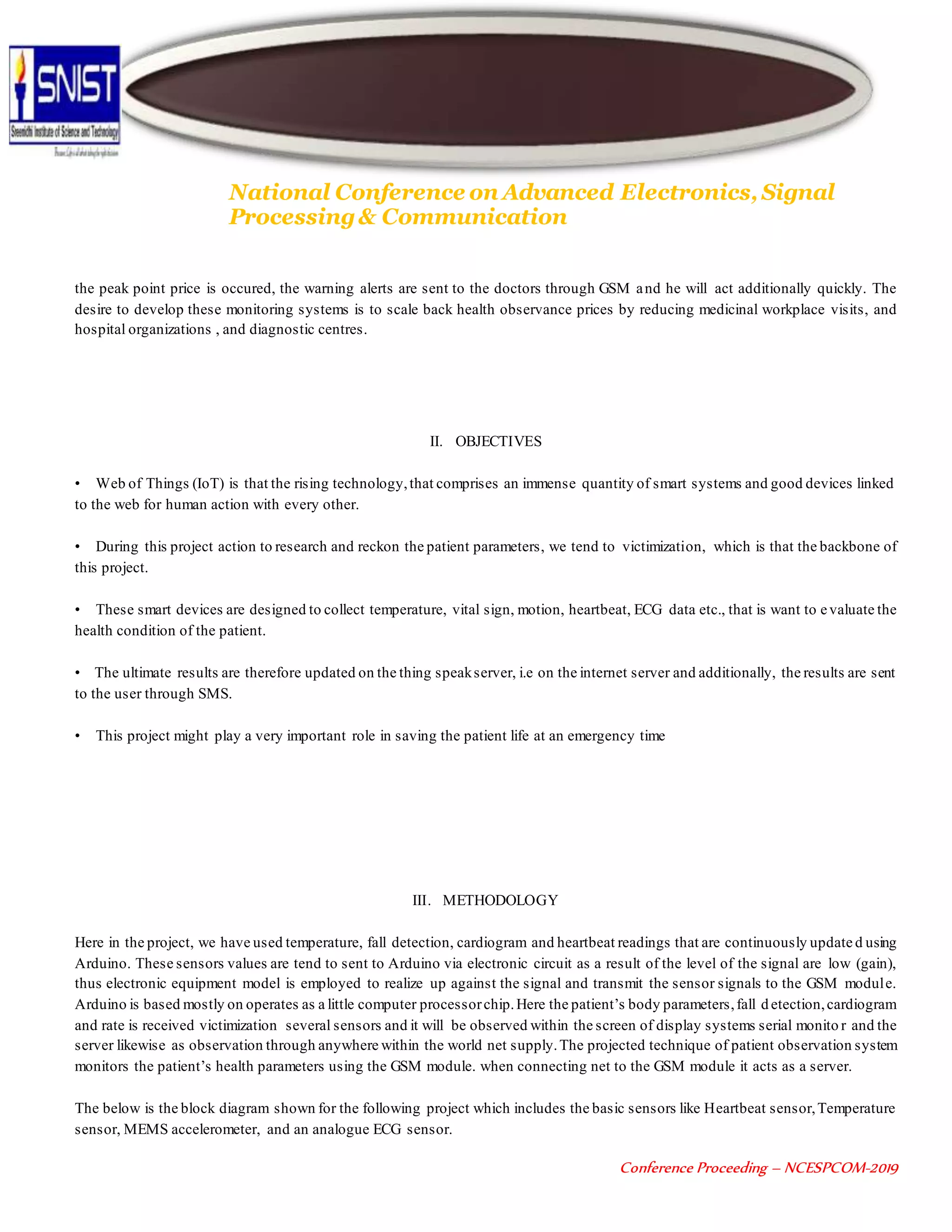 Implementation Of Real Time IoT Based Health monitoring system | DOCX