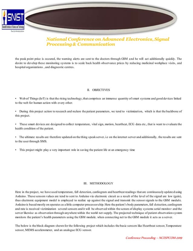 Implementation Of Real Time IoT Based Health monitoring system | DOCX