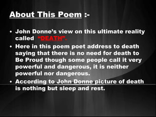 Death Be Not Proud Poem | PPTX