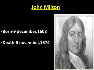 John Milton as a Poet | PPTX
