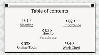 Role of Paraphrasing in Research Writing | PPTX