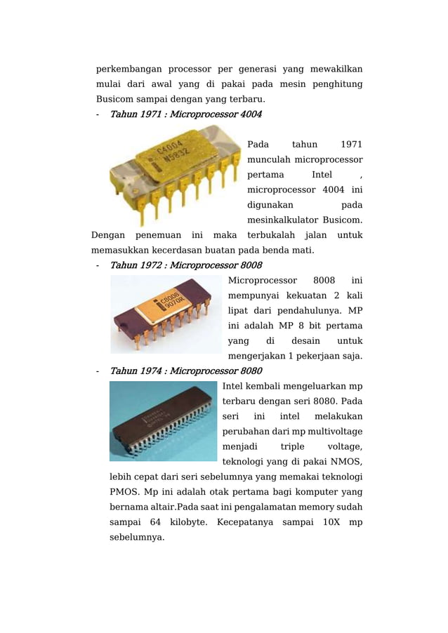 Paper Pengantar Teknologi Informasi - Perkembangan Komponen Hardware | PDF