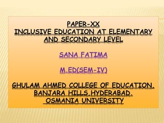 KEY DEBATES ON INCLUSIVE EDUCATION | PPTX