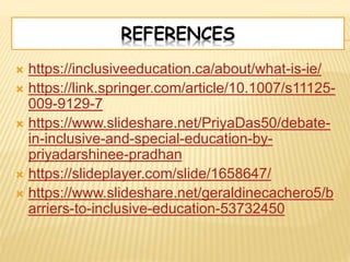 KEY DEBATES ON INCLUSIVE EDUCATION | PPTX