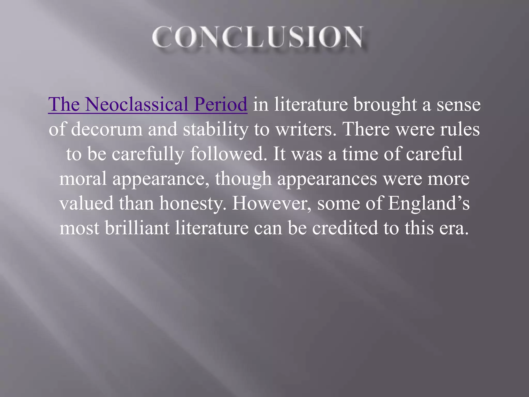 Neo Classical Age | PPTX