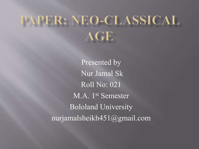 Neo Classical Age | PPTX