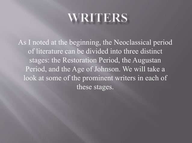 Neo Classical Age | PPTX