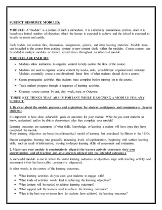 TEACHER SUPPORT CURRICULUM- DESIGNING TEACHER GUIDES, SUBJECT RESOURCE ...