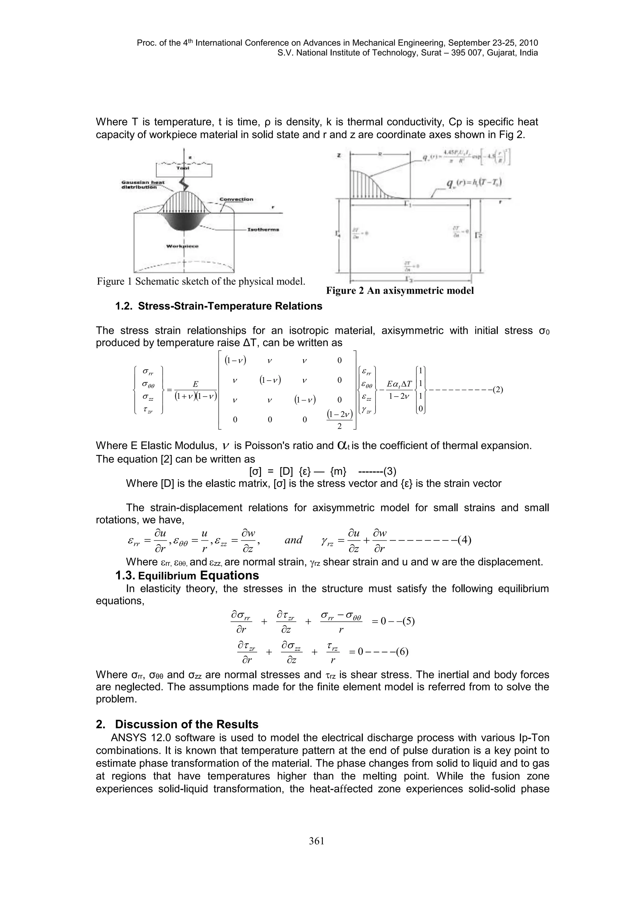Modeling and Simulation of Thermal Stress in Electrical Discharge Machining Process | DOC