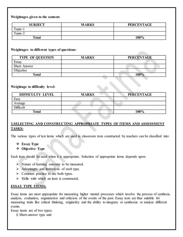 PLANNING CLASSROOM TESTS AND ASSESSMENTS | DOCX | Educational ...
