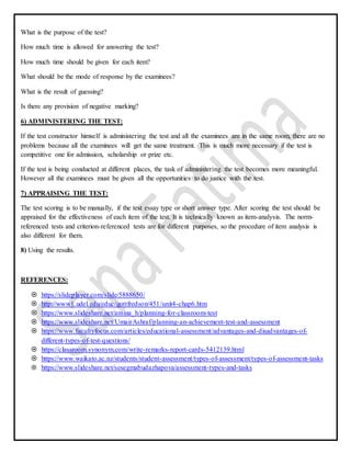 PLANNING CLASSROOM TESTS AND ASSESSMENTS | DOCX