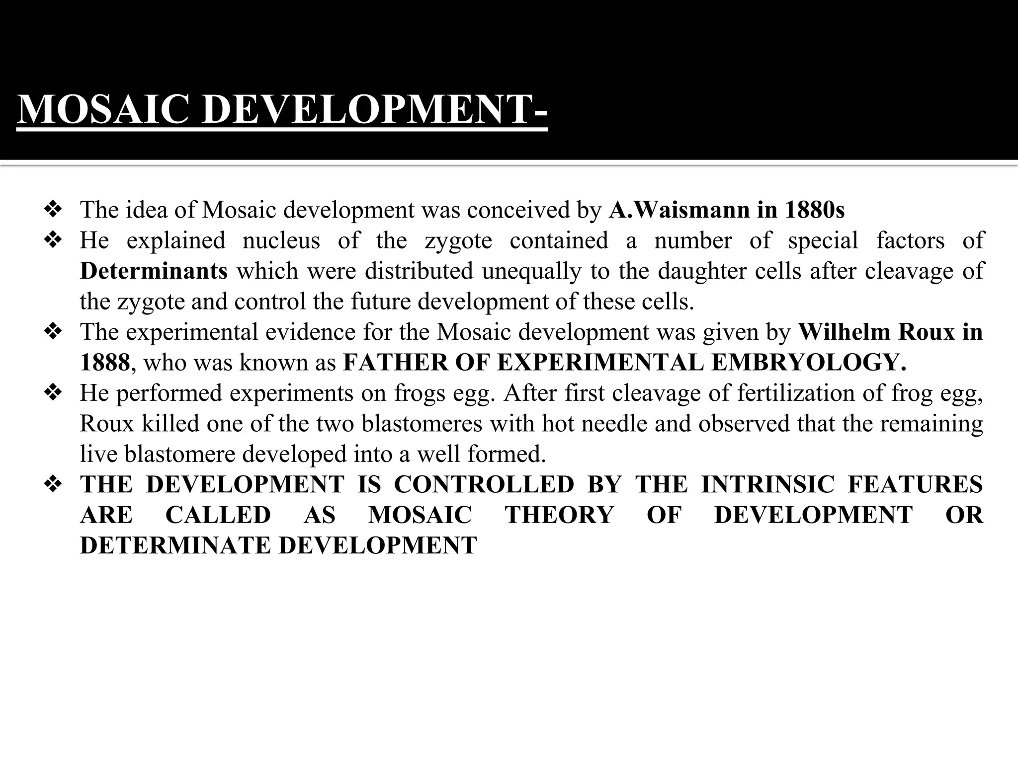 Mosaic and Regulate Development | PDF