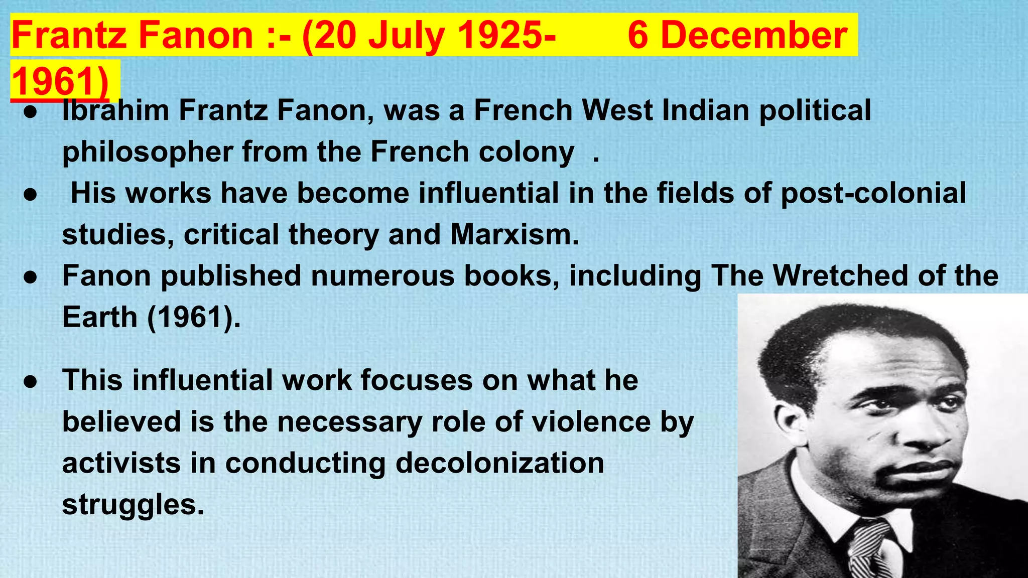 What Aspect Of Colonialism Does Fanon Focus On The Wretched Of The ...