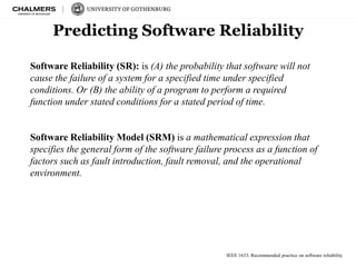 Consequences of Mispredictions of Software Reliability | PPT