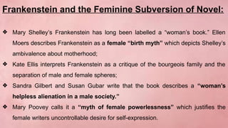 A feminist reading of Mary Shelley's Frankenstein | PPTX