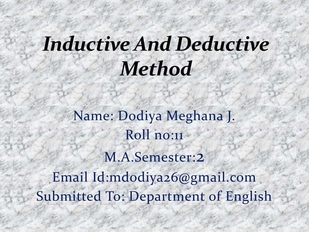 Inductive and Deductive Method | PPTX