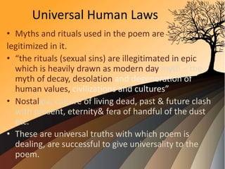 Timelessness of ‘The Waste Land’ | PPTX