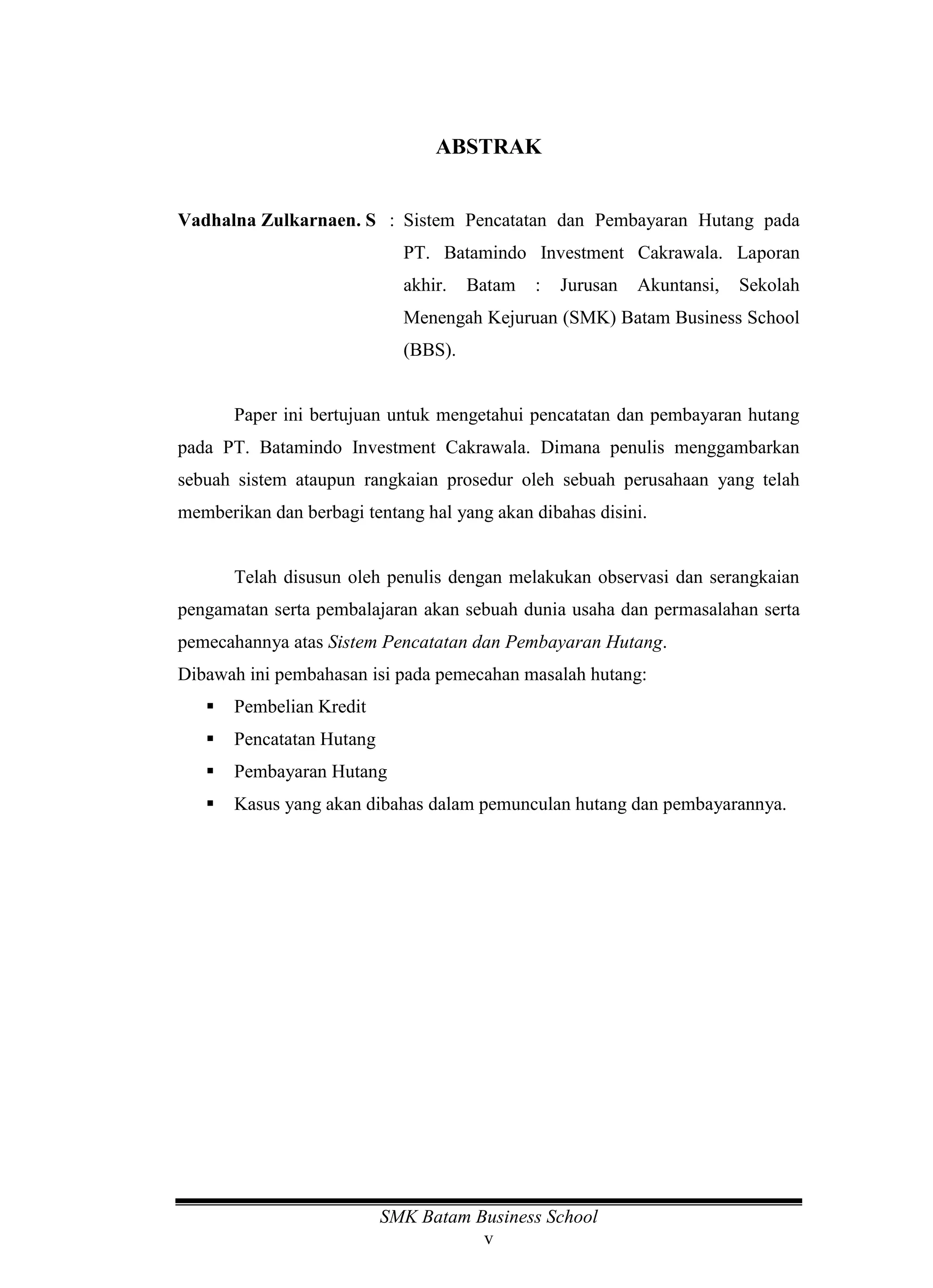 Paper akuntansi hutang | PDF