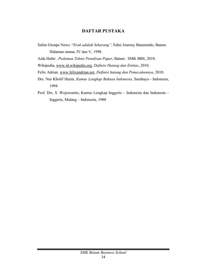 Paper akuntansi hutang | PDF