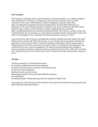Case Study - Public Participation in the Carmelite Project | DOC