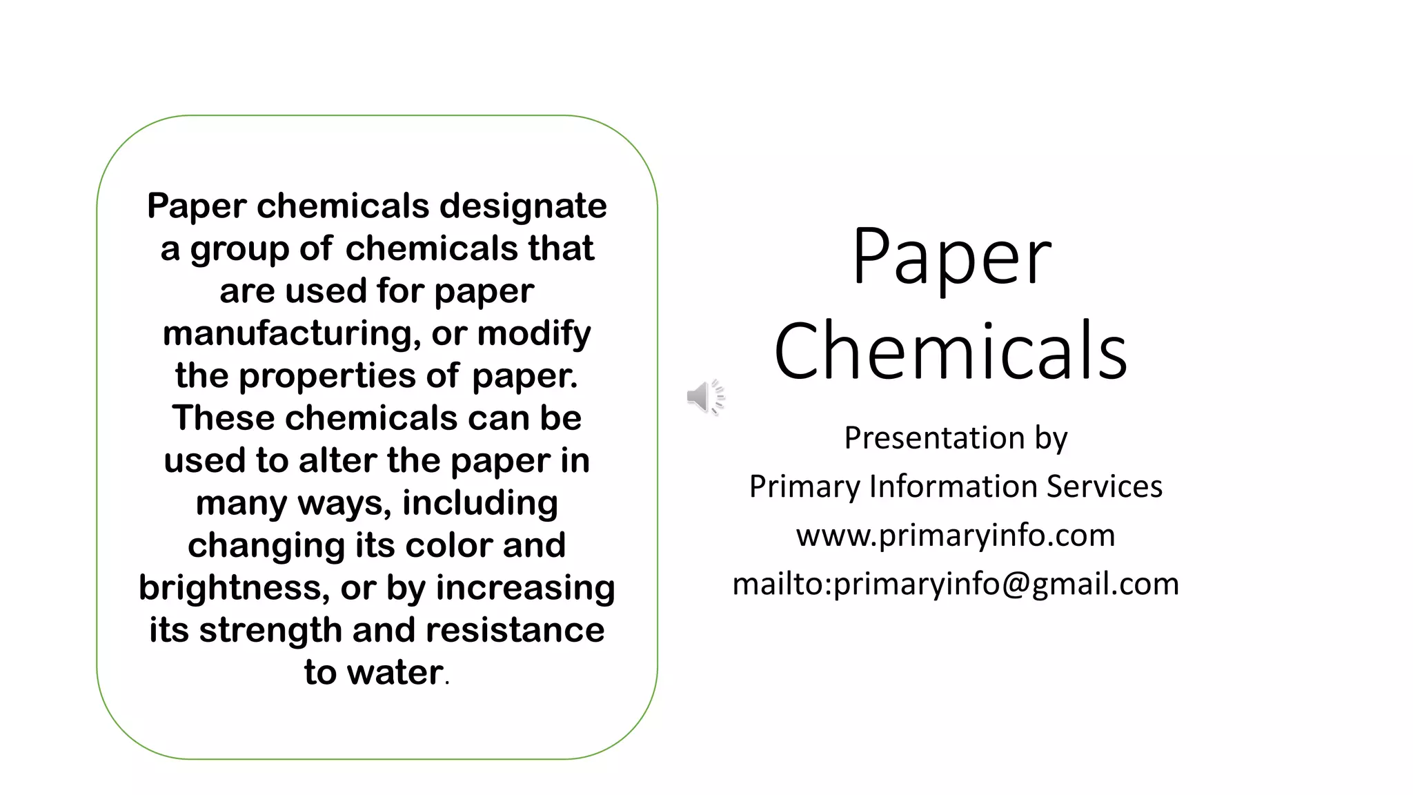 Paper chemicals | PDF