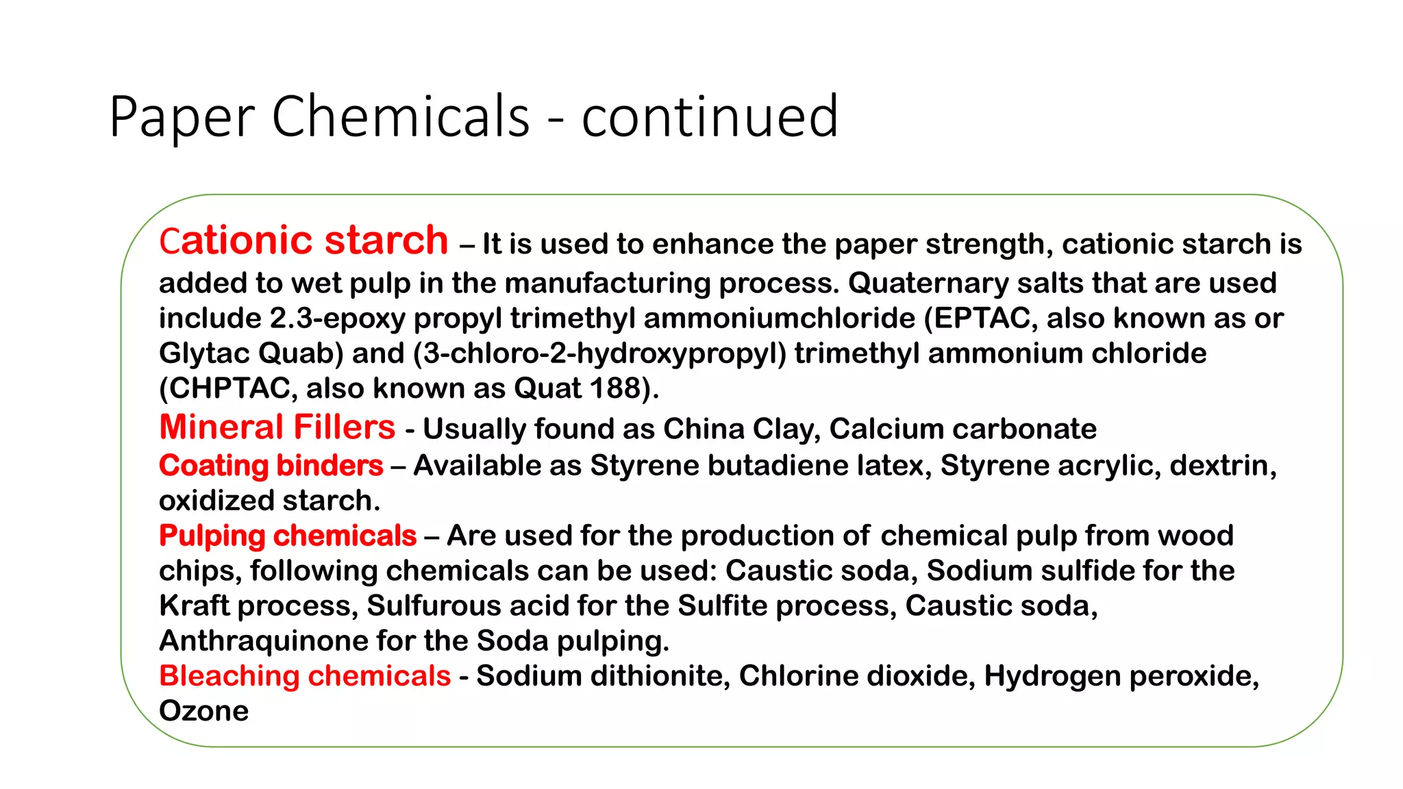 Paper chemicals | PDF