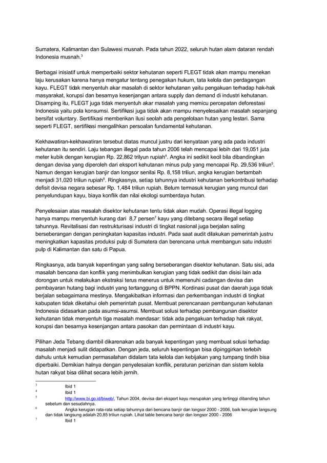 Paper Concept Jeda Tebang Hutan | PDF