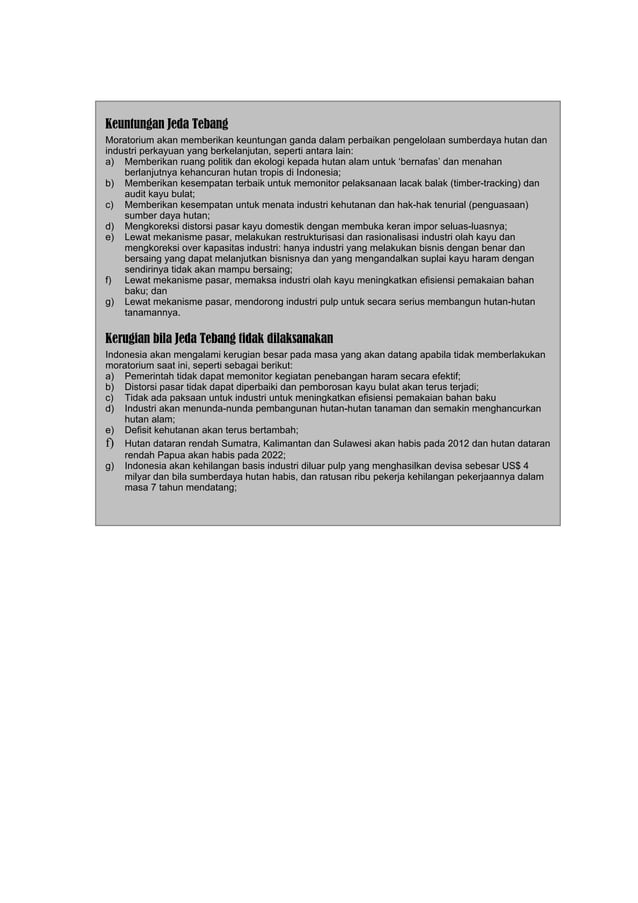 Paper Concept Jeda Tebang Hutan | PDF