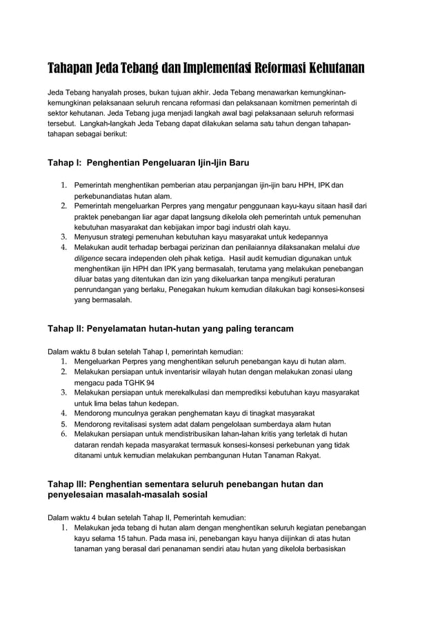 Paper Concept Jeda Tebang Hutan | PDF