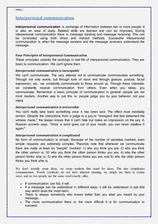 Paper I , communication assignment. | PDF