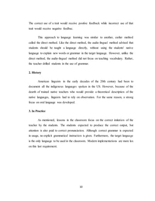 Approaches and Methods in TESOL - Traditional Methods | DOCX