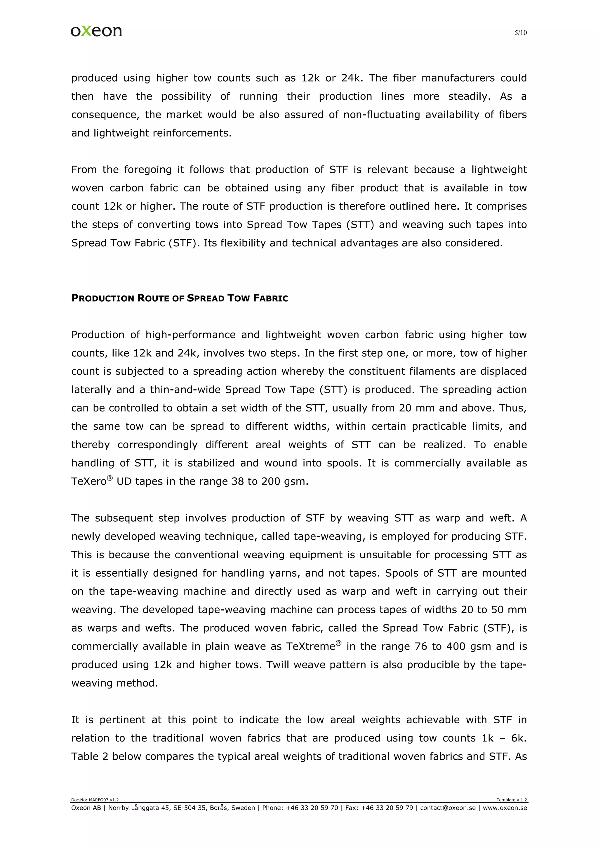 Paper - New opportunities in lightweight spread tow fabrics (STF) | PDF