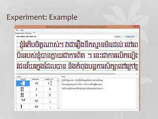 Support Vector Machine (SVM) Based Classifier For Khmer Printed Character-set Recognition | PPT