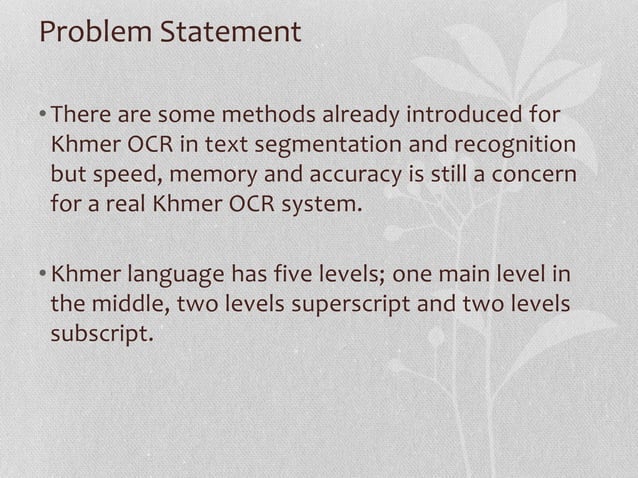 Support Vector Machine (SVM) Based Classifier For Khmer Printed Character-set Recognition | PPT