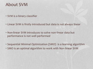 Support Vector Machine (SVM) Based Classifier For Khmer Printed Character-set Recognition | PPT