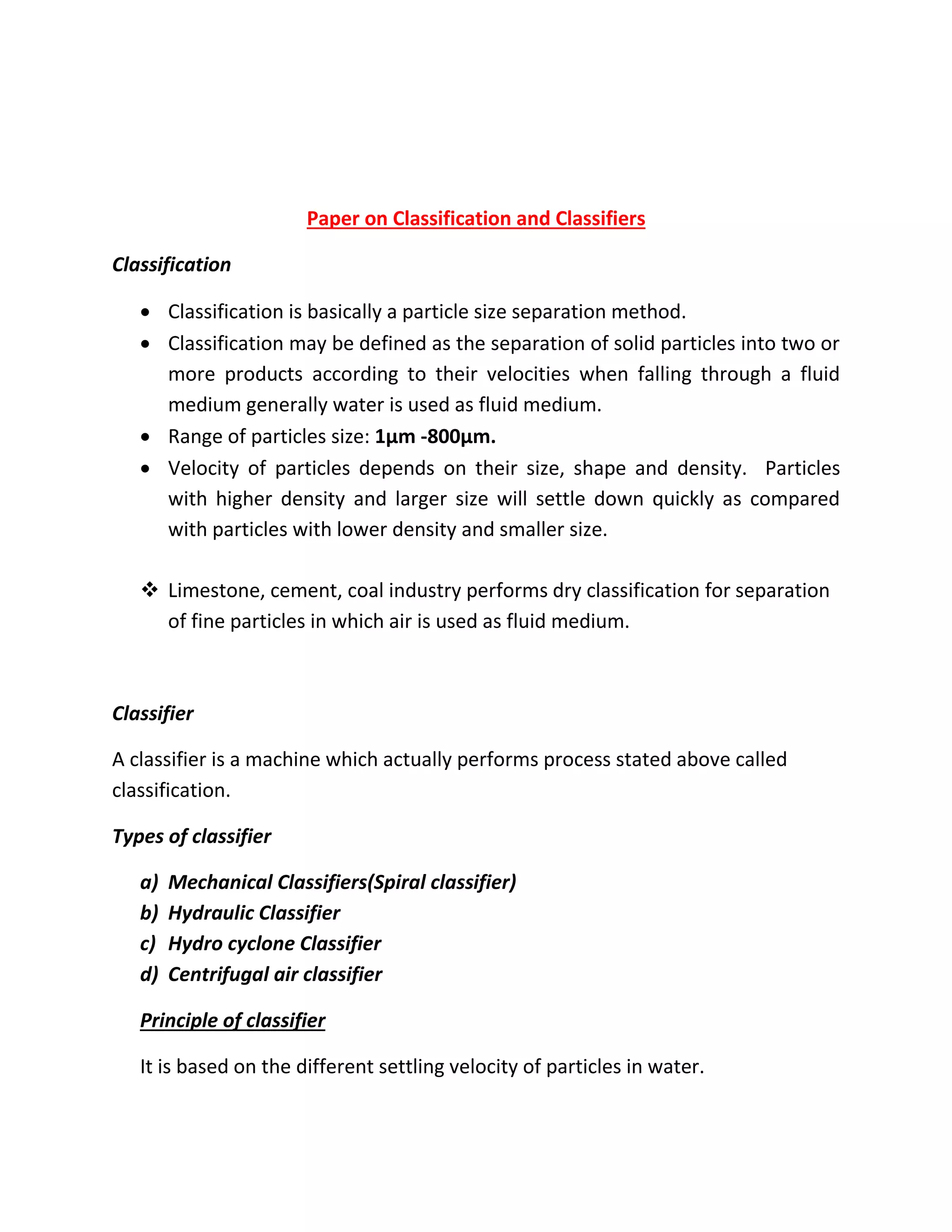 Paper on-classification-and-classifiers | PDF