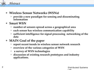 paper presentation _ survey of wireless sensor netwrok | PPT | Databases | Computer Software and ...