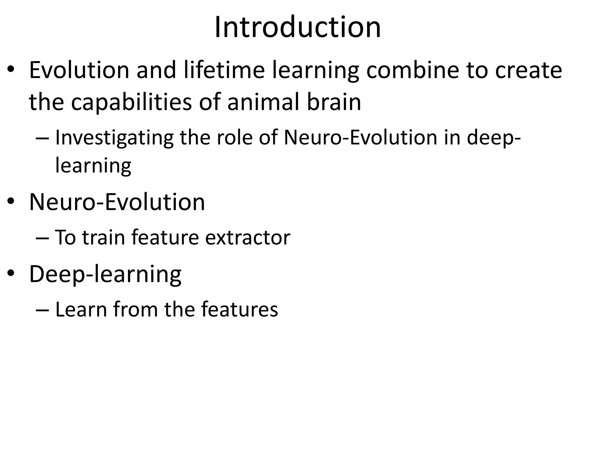 Neuroevolution and deep learing | PPTX